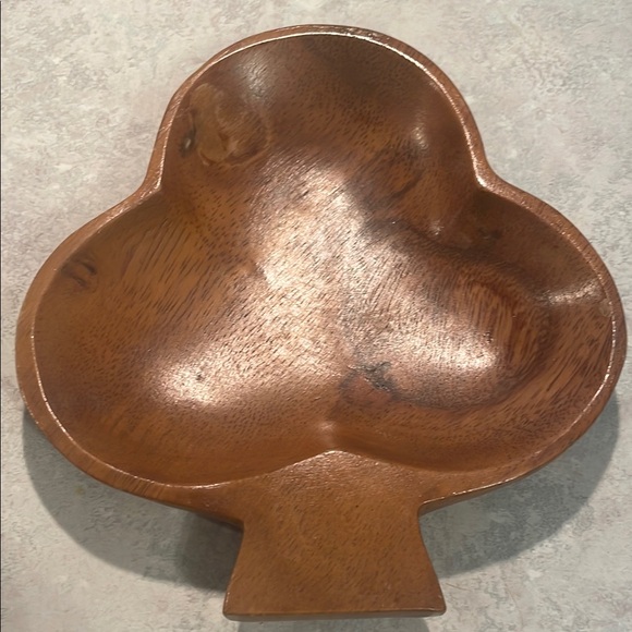Accents | Vintage Wooden Monkey Pod Club Shaped Dish | Poshmark